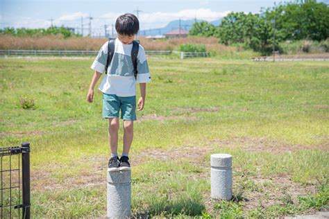 학교에서 집으로 돌아오는 길에 공원에 들르는 초등학생 소년에 대한 스톡 사진 및 기타 이미지 소년 초등학생 일본 민족