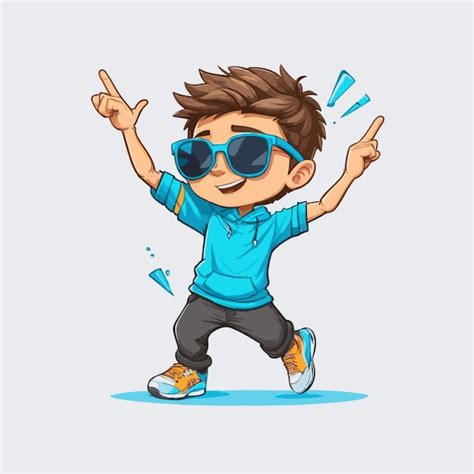 Premium Vector | Cute cool boy dabbing vector on a white background