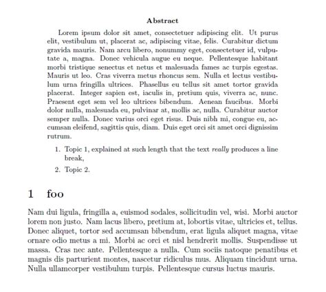 Lists Enumerate Environments In Abstract TeX LaTeX Stack Exchange