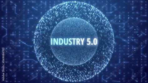 Industry 5 0 Concept Over Matrix Sphere On Circuitry Background Random