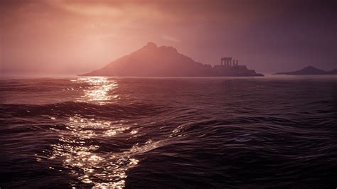 4k Sunset Video Game Landscape Screen Shot Assassins Creed Odyssey