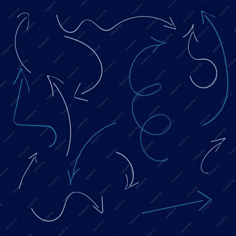 다양 한 스케치 낙서 화살표 손으로 그린 간단한 기호 그런 지 질감 프리미엄 벡터