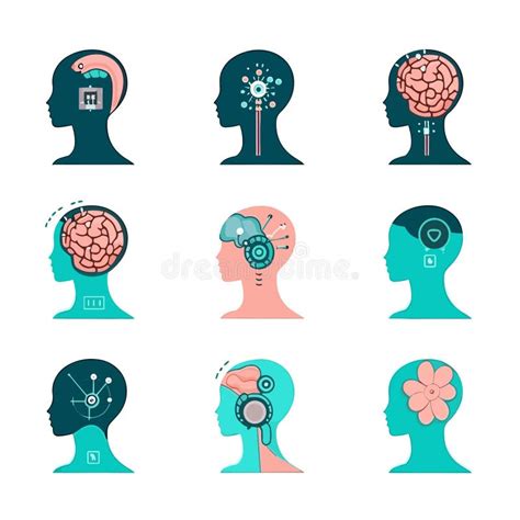 Artificial Intelligence Chat Bot Set Vector Illustration Isolated Stock