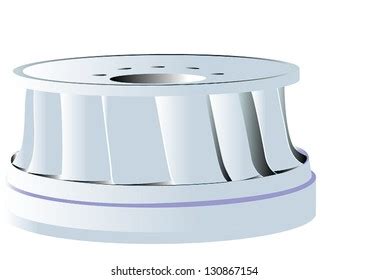 Vektor Stok Francis Turbine Impeller Vanes Transfers Energy Tanpa