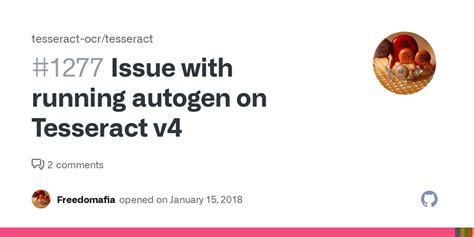 Issue With Running Autogen On Tesseract V4 · Issue 1277 · Tesseract