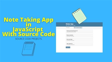 Note Taking App In Javascript With Source Code Hd 1080p Youtube