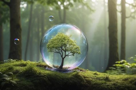 Premium Photo Tree Over A Bubble