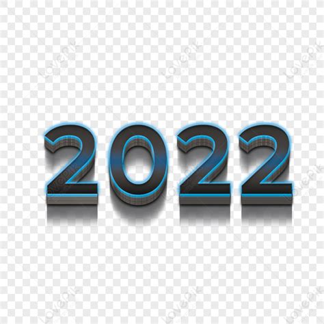 2022 Blue Glowing Stereo Effect Font Digital Stereoscopic Png Picture