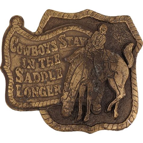 Cowbabe Saddle Western Joke Funny Sex Rodeo Crude 1980s Vintage Belt Buckle Kinky Cowgirl Bucking