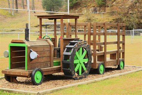 Wooden Toy Tractor In Playground