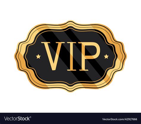 Golden Vip Emblem Royalty Free Vector Image Vectorstock