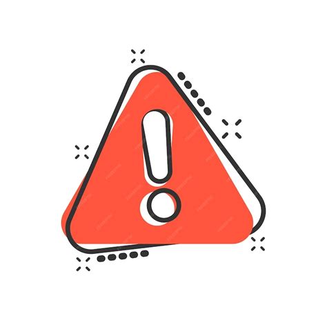 만화 스타일의 느낌표 아이콘 위험 경보 벡터 만화 그림 그림 주의 위험 비즈니스 개념 스플래시 효과 프리미엄 벡터