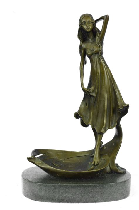 Signed Original Mavchi Jewelry Dish Bronze Sculpture Home Bathroom Dec