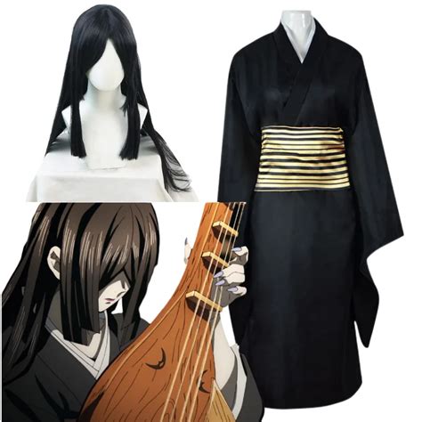 Anime Demon Slayer Nakime Cosplay Full Set Kimono Belt For Neutral
