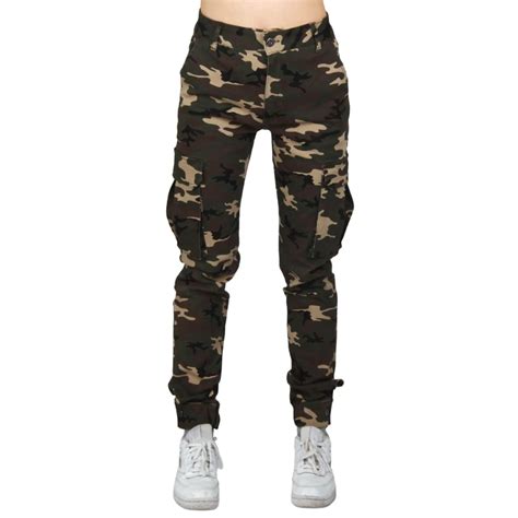 Red Fox Womens High Waist Camouflage Military Cargo Jogger Pants