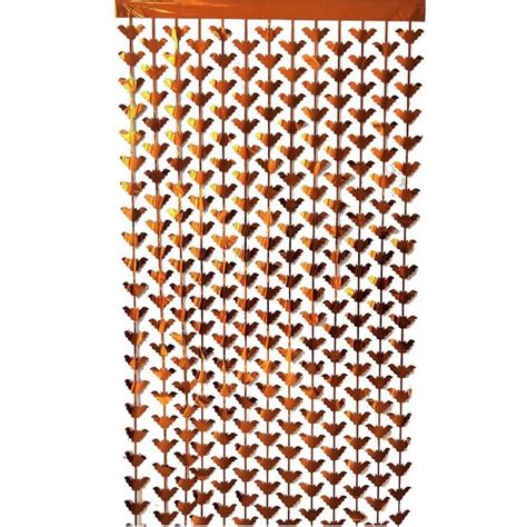 1m X 2m Metallic Rose Gold Foil Fringe Curtain
