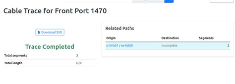 Trace Does Not Work Between Two Rear Ports And Not Between Interface Front Port Rear Port