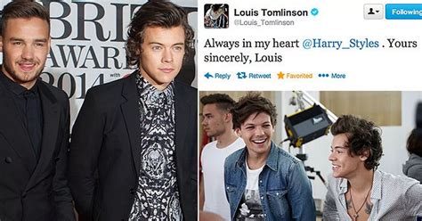 Louis Deleted Harry Tweet Leaves One Direction Fans Mystified Mirror