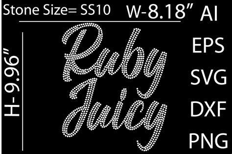 Printable Ruby Juicy Rhinestone Templa Graphic By Mdnayonmia711