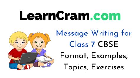 message writing format class 7 examples questions learn cram