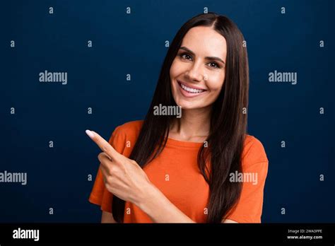 Portrait Of Positive Person Long Hairstyle Wear Stylish Clothes