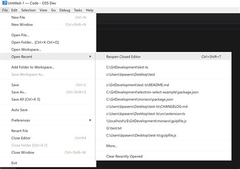 Unite All The Open Menu Items · Issue 31005 · Microsoftvscode · Github