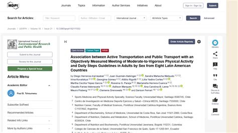 Association Between Active Transportation And Public Transport With An Objectively Measured
