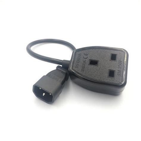 IEC C Male Plug To UK BS Female Socket Power Adapter Cable M M Connect C Adapter