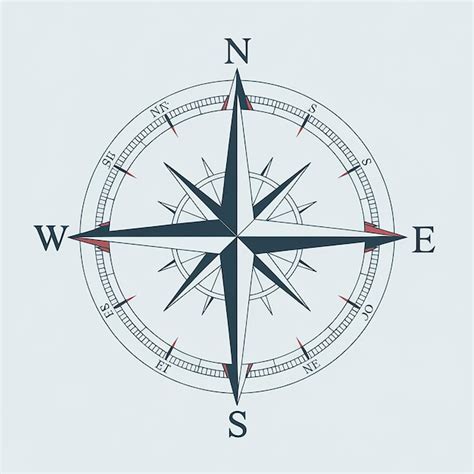 A Compass Rose A Navigational Tool Used To Indicate Direction Premium