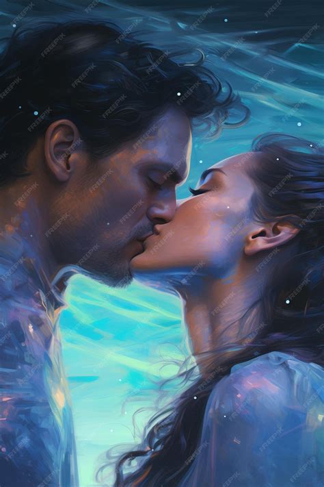 Premium Ai Image Man And A Woman Kissing In A Galaxy