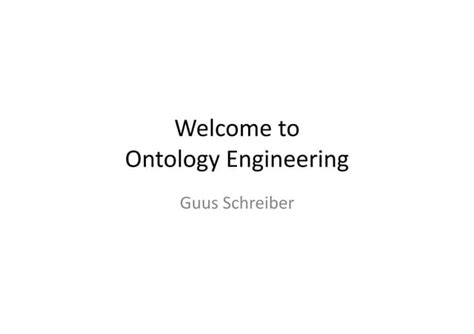 Ontology Engineering Introduction Pdf