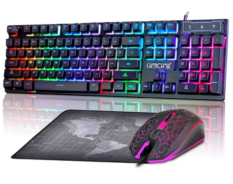 قیمت و خرید صفحه کلید سیمی و کیبورد موس با سیم Led Gaming با ویژگی های