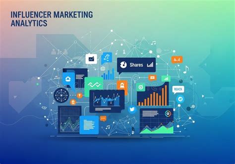 Digital Art Depicting Influencer Marketing Analytics With Various Stock