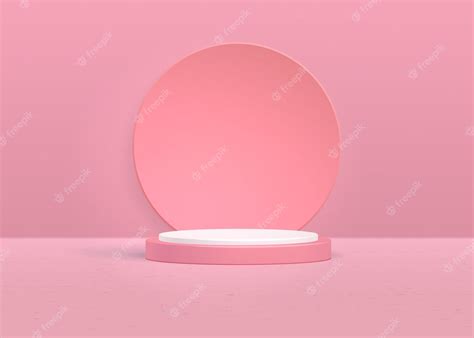 제품 디스플레이 프레 젠 테이 션 3d 현실적인 벡터 일러스트 레이 션에 대 한 실린더 받침대 연단 프리미엄 벡터