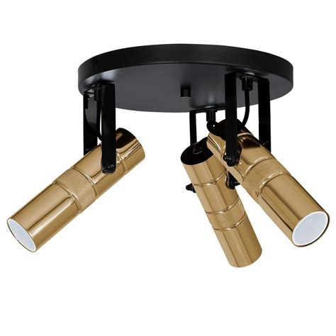 Lampa sufitowa czarna złota ruchoma 3xGU10 LEDisON pl