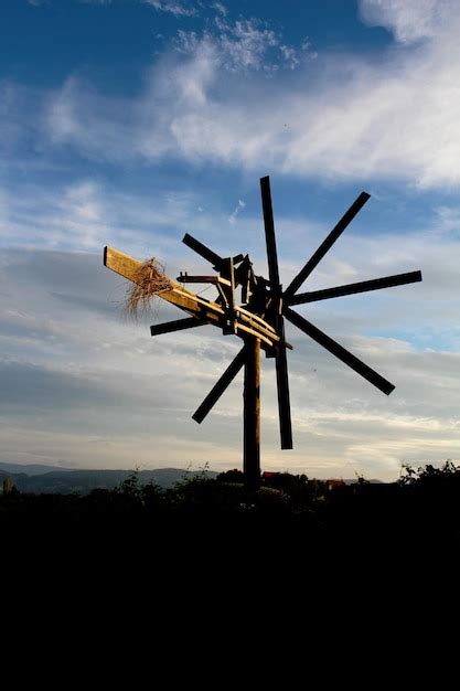 Premium Photo Old Wooden Windmill