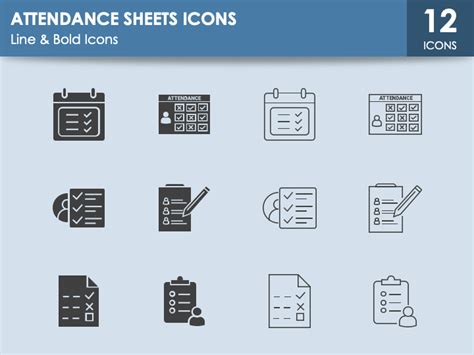 Attendance Sheets Icons For PowerPoint And Google Slides PPT Slides