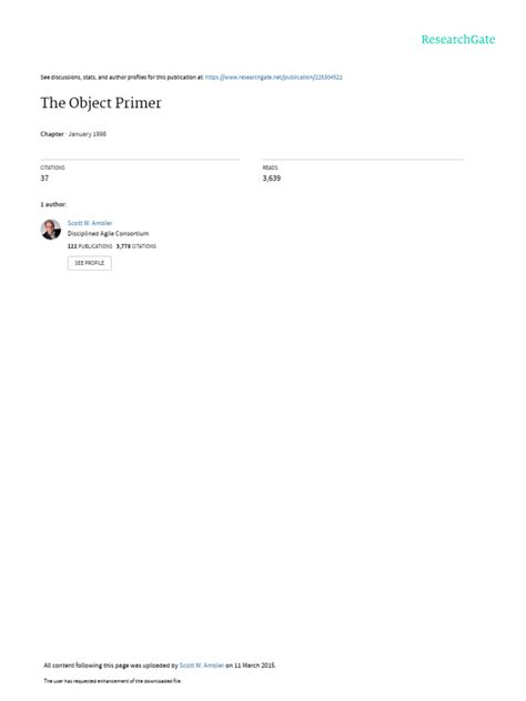 The Object Primer Pdf Conceptual Model Class Computer Programming