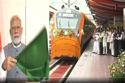 Pm Modi Jharkhand Visit Pm मोदी ने 6 नई वंदे भारत ट्रेन को दिखाई हरी