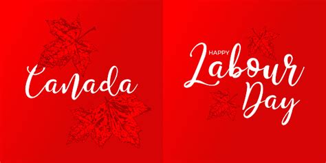 행복 한 캐나다 노동 일 벡터 레이블 빨간 노트북 종이 페이지 배경에 빨간 단풍 잎 캐나다 노동절 배너 포스터 전단지 현수막 국가 상징이 있는 인사말 카드 미국 노동절에