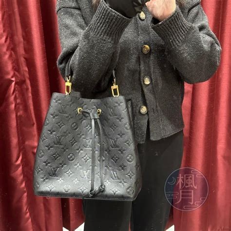 Brand楓月 Louis Vuitton 路易威登 M45256 黑壓紋neonoe Mm 晶片款 手提包 精品包 Yahoo奇摩拍賣