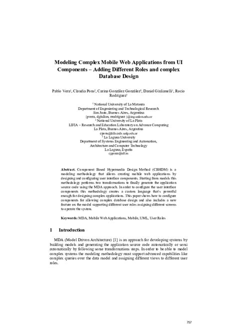Pdf Modeling Complex Mobile Web Applications From Ui Components Adding Different Roles And