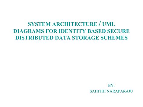 System Architecture Uml Diagrams For Identity Based Secure