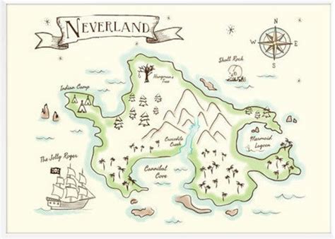Neverland Map 16x20 Digital Download Pdf And  Included Etsy