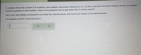 Solved A Multiple Choice Test Consists Of 9 Questions Each