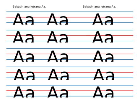 Red Blue Lines Tracing Letter Aa Pdf