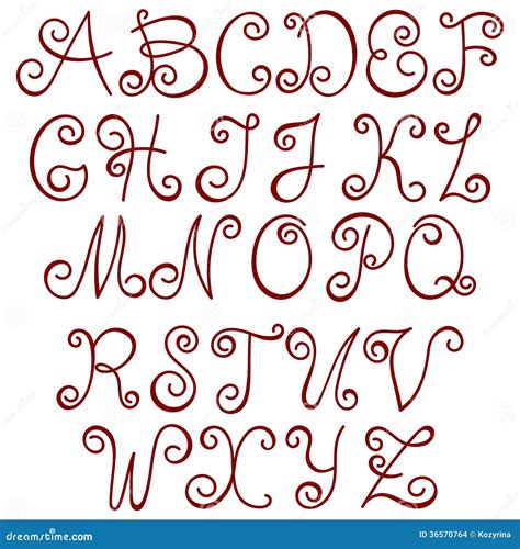 Swirly Alphabet Vector Illustration 36570764