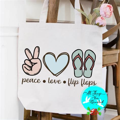 Free Peace Love Flip Flops Svg All Things Were Created