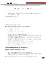 Cvp Analysis And Marginal Costing Pdf Pass College Review In Management Advisory Services