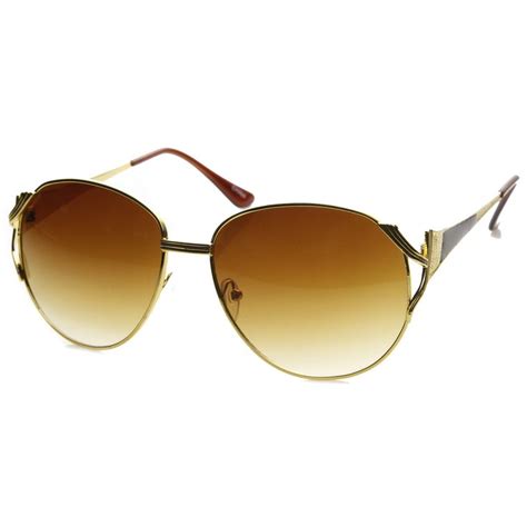 Womens Designer Oversize Metal Fashion Sunglasses 9191 Moda Metálica